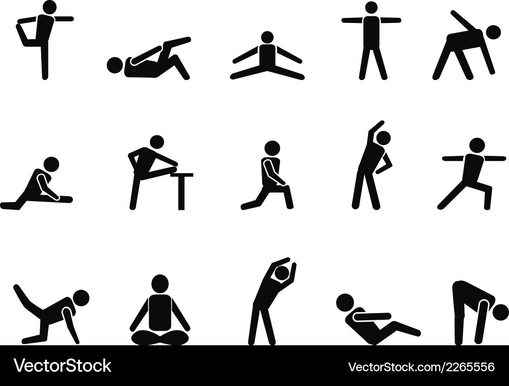 Exercise stretching icons Royalty Free Vector Image