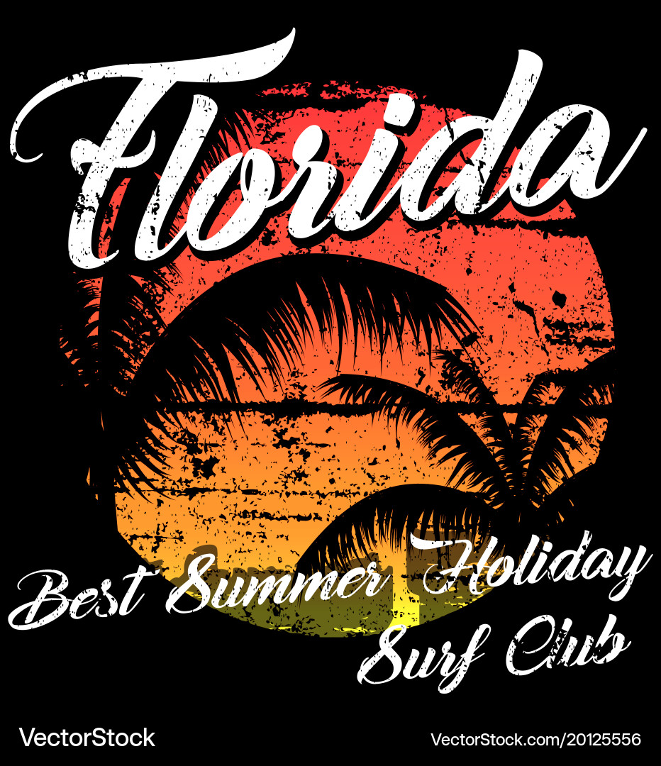 Florida - concept in vintage graphic style Vector Image