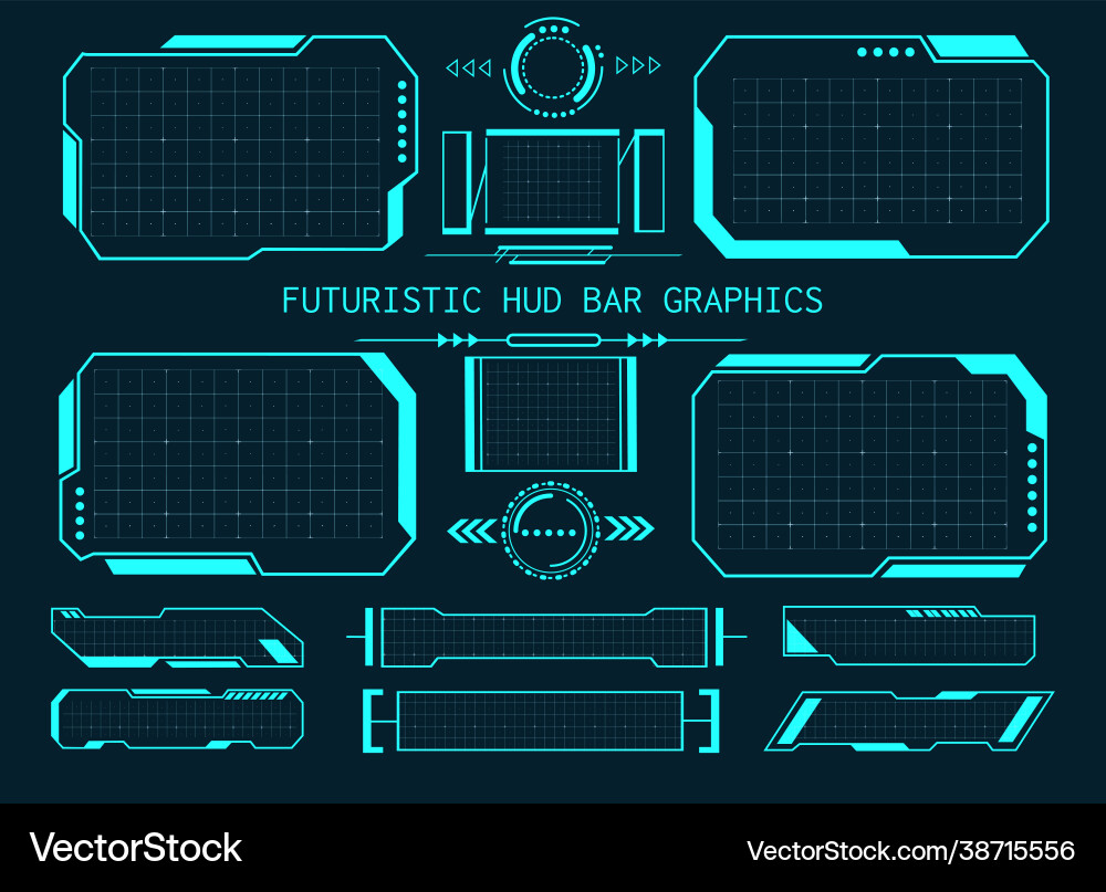 Futuristic hud bar graphics Royalty Free Vector Image