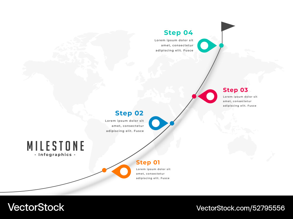 Infographic milestone route map template with Vector Image