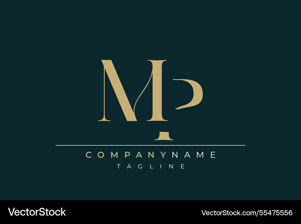 Mp abstract logo design Royalty Free Vector Image