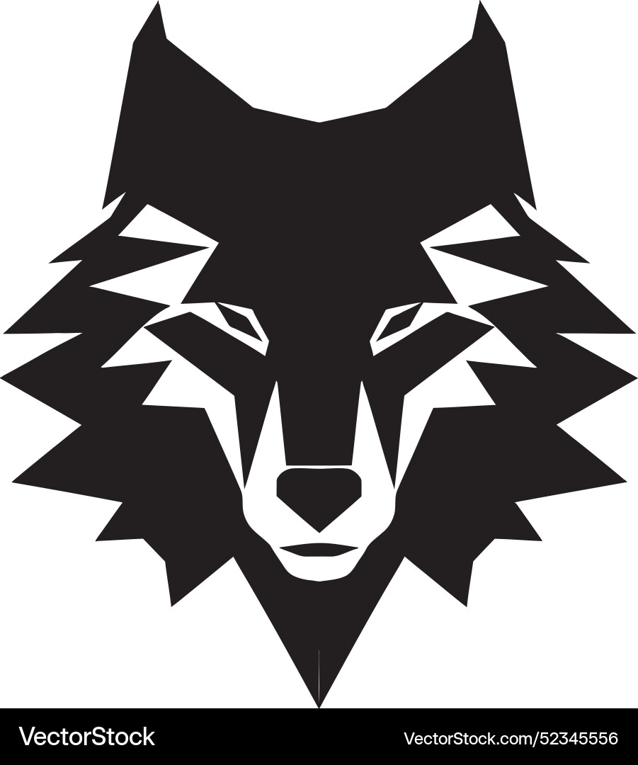 Mystic geometry midnight wolf sceneethereal Vector Image