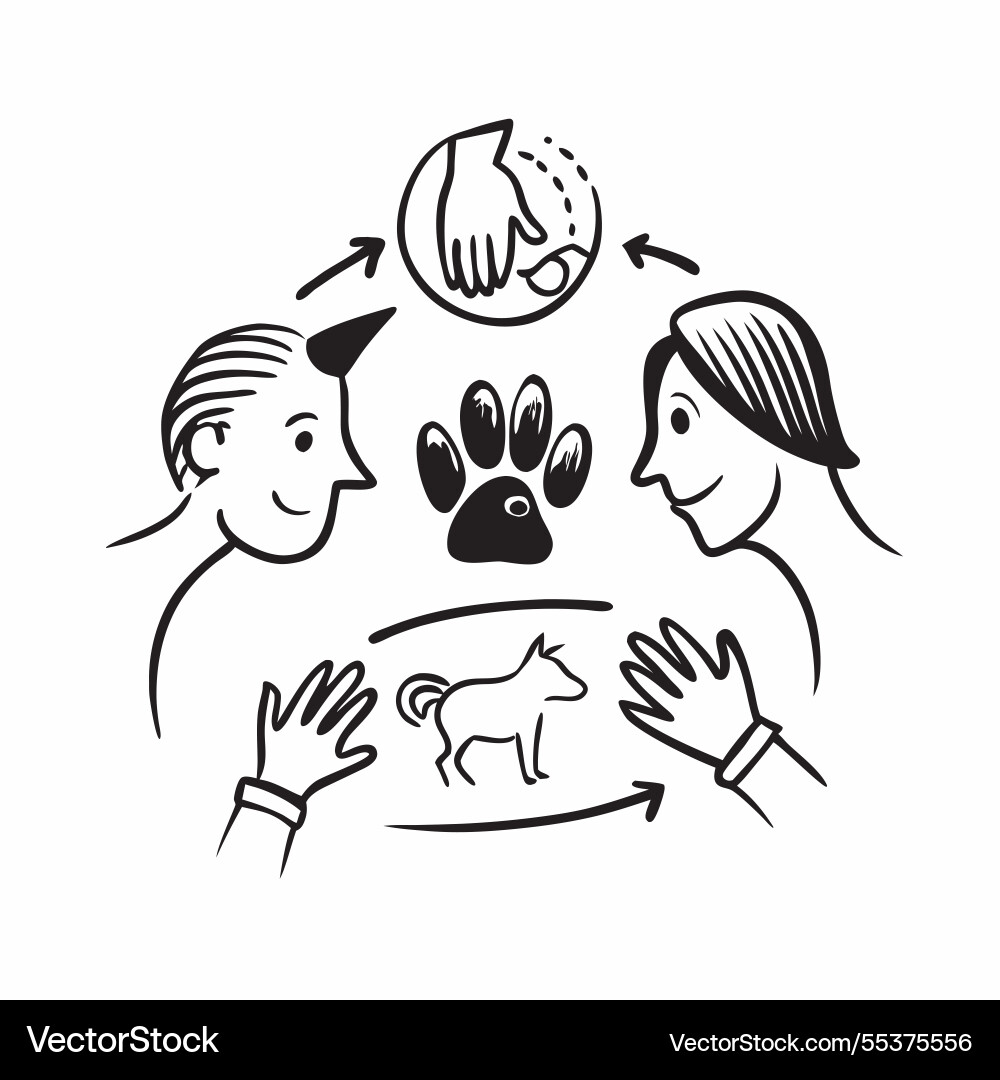 Pet owners profile with a silhouette concept Vector Image