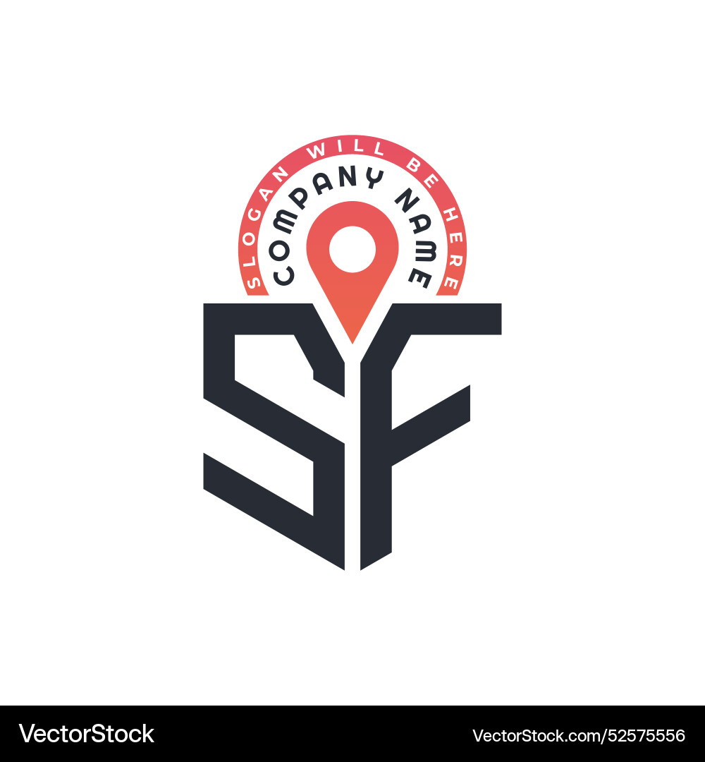 Sf location logo design for human resources Vector Image