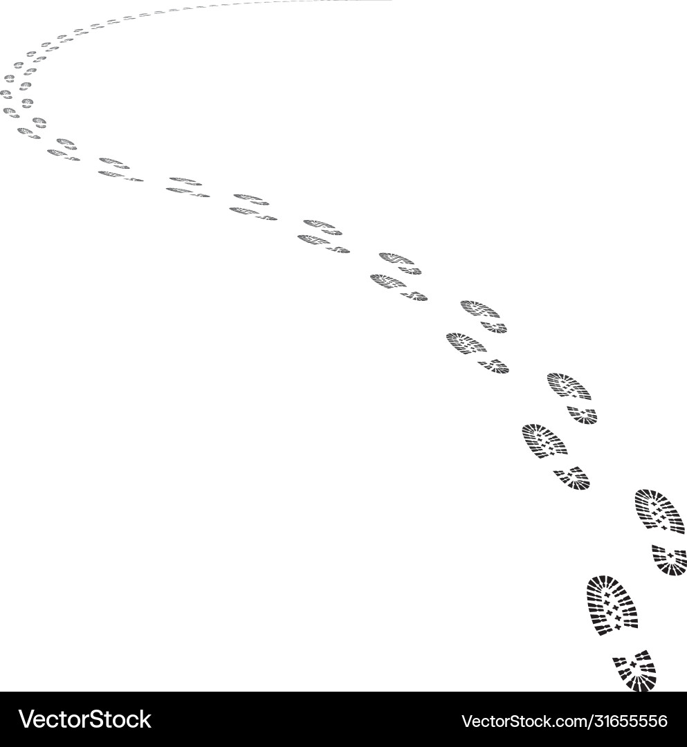 Shoe tracks footpath Royalty Free Vector Image