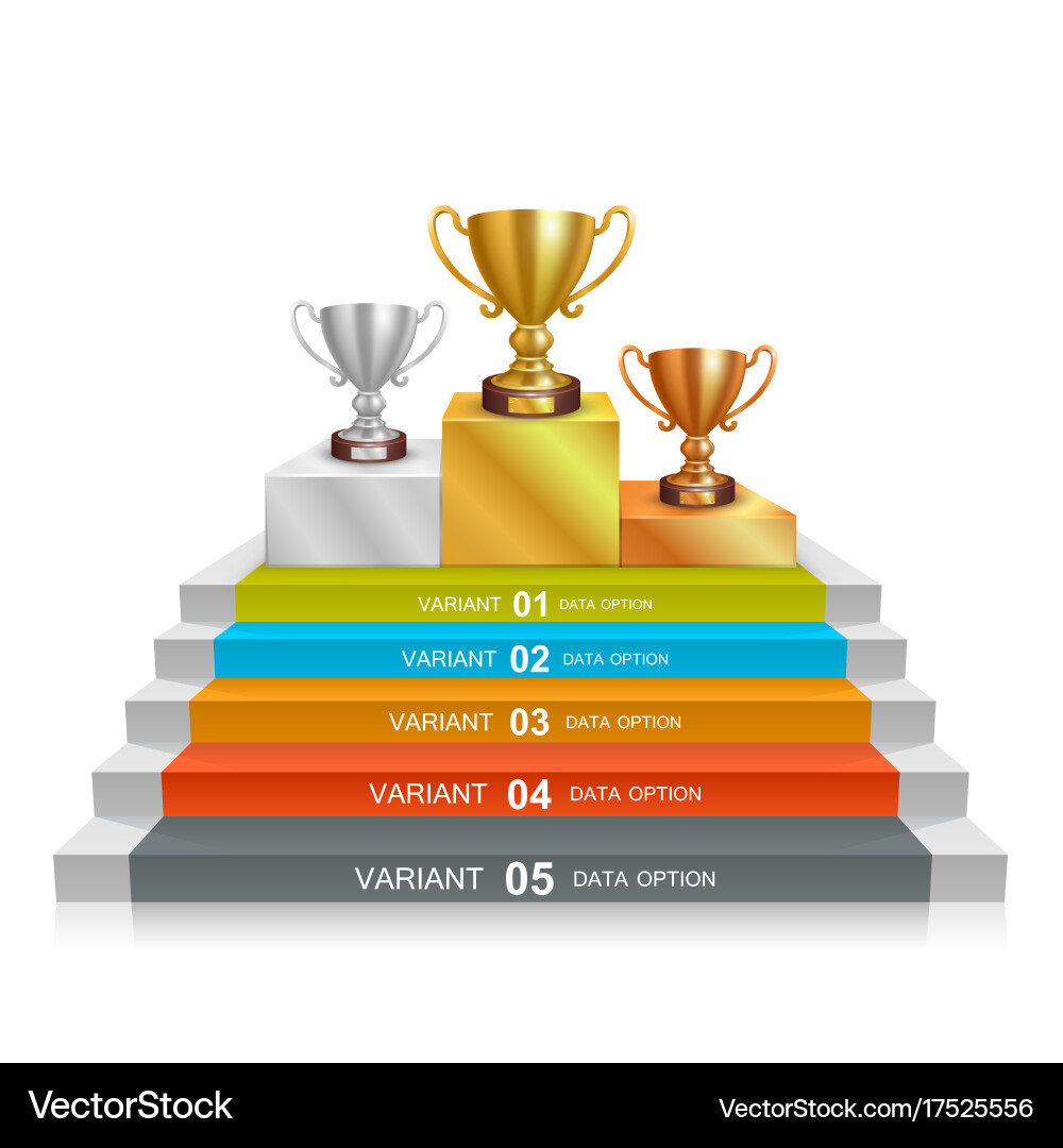 Step winner cup Royalty Free Vector Image - VectorStock
