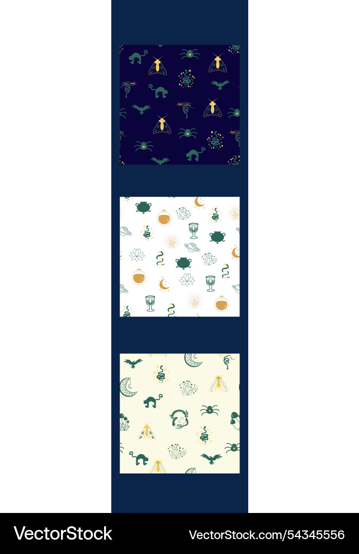 Vertical border set magic and heavens seamless Vector Image