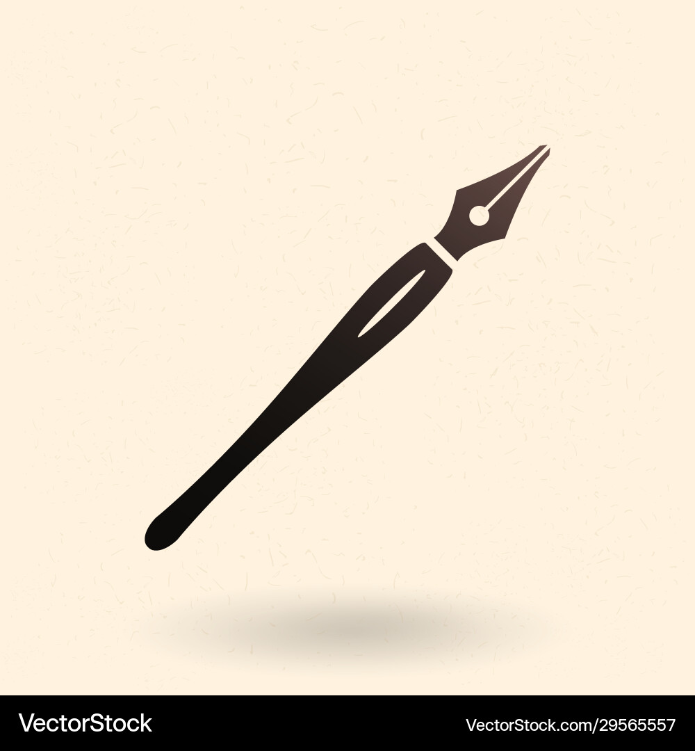 Black silhouette icon - calligraphic pen Vector Image