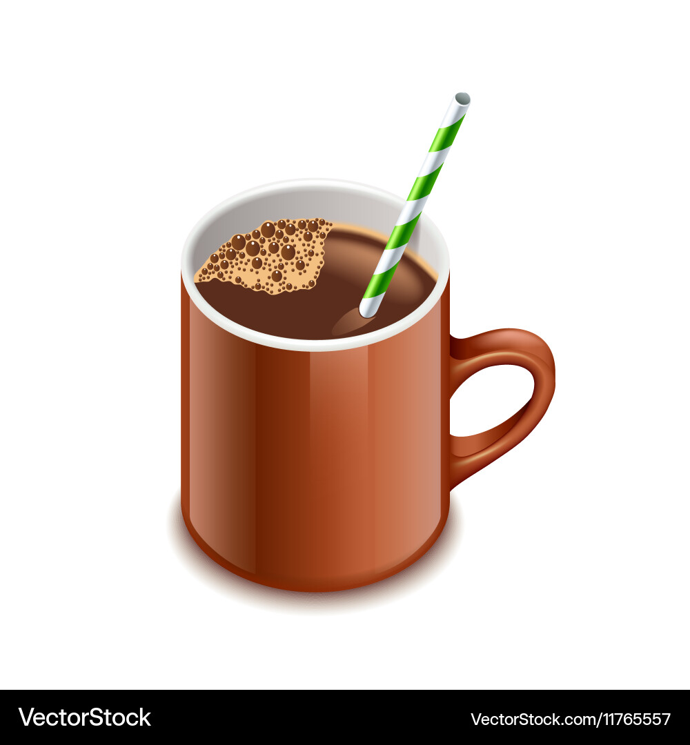 Cocoa drink isolated on white Royalty Free Vector Image