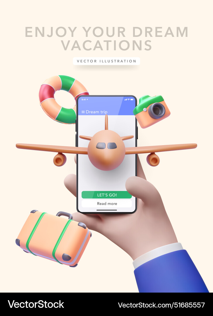 Concept poster for booking online service Vector Image