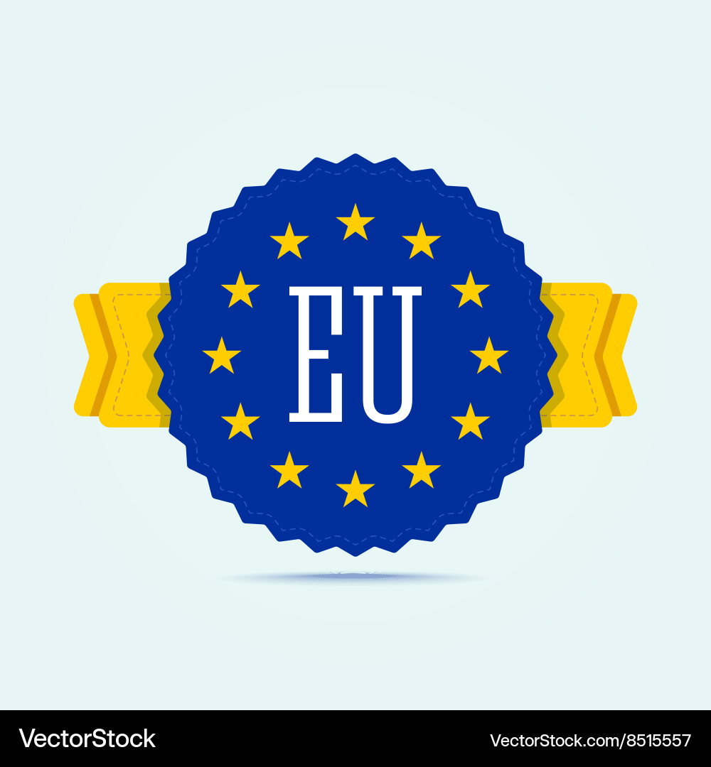 European union badge Royalty Free Vector Image