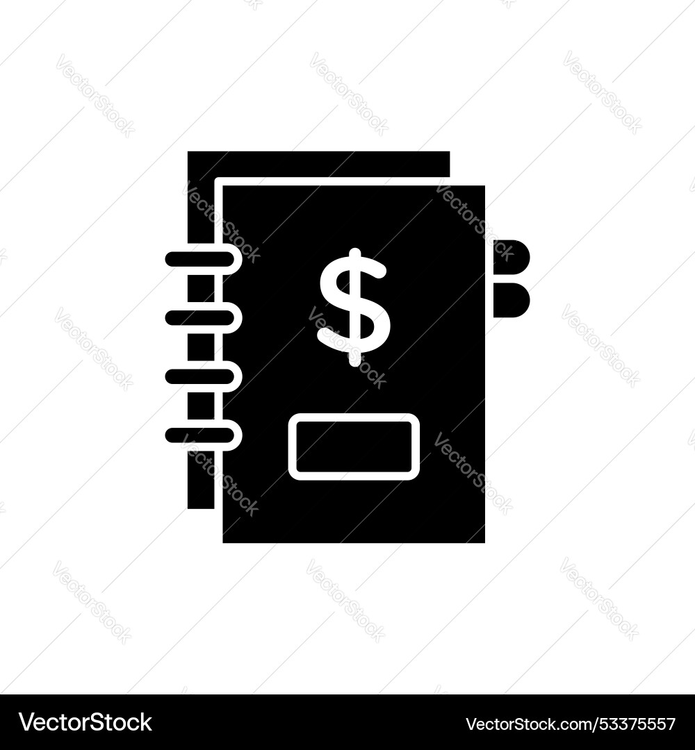 Financial log icon set coin ledger accounting Vector Image