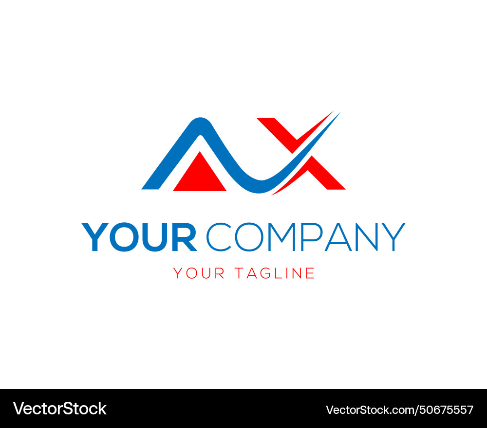 Letter ax logo design Royalty Free Vector Image