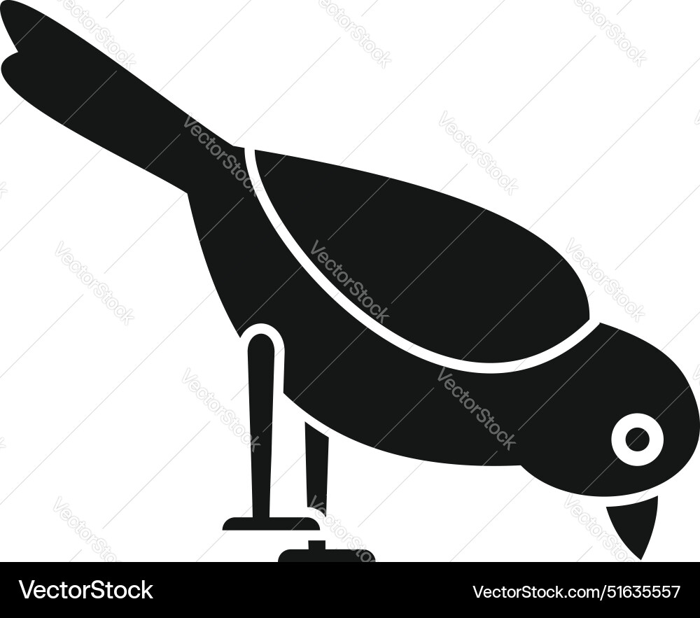 Small bird pecking at the ground icon glyph style Vector Image