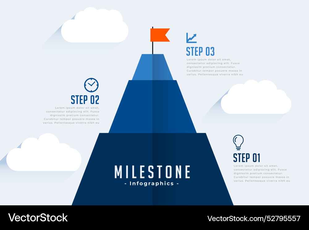 Stylish infographic milestone pyramid template Vector Image