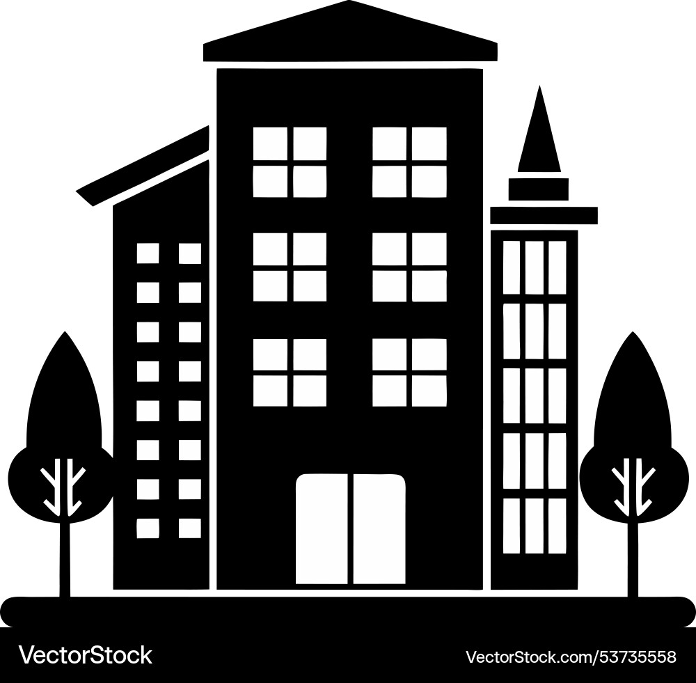 Apartment silhouette Royalty Free Vector Image