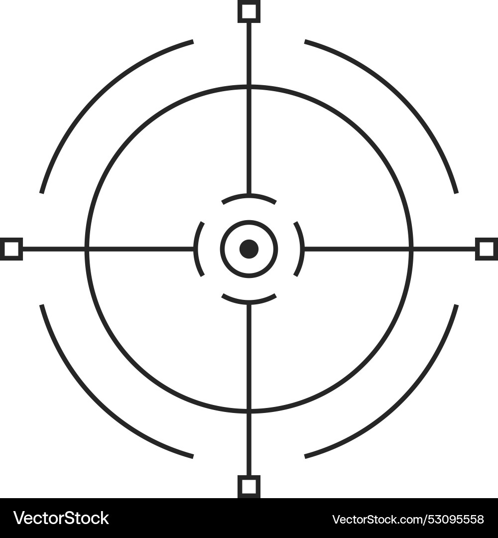 Digital aiming control mark black round target Vector Image