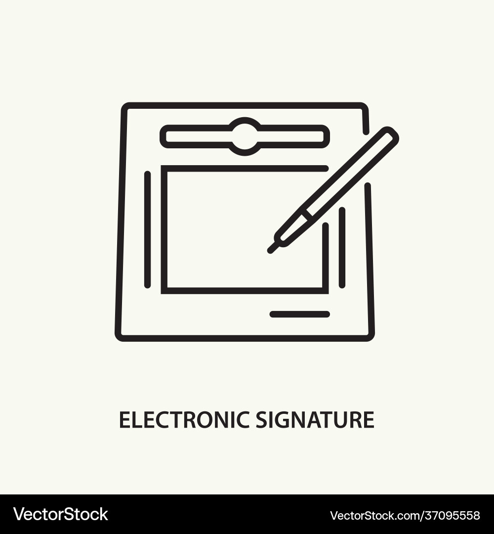 Electronic signature on sign pad Royalty Free Vector Image