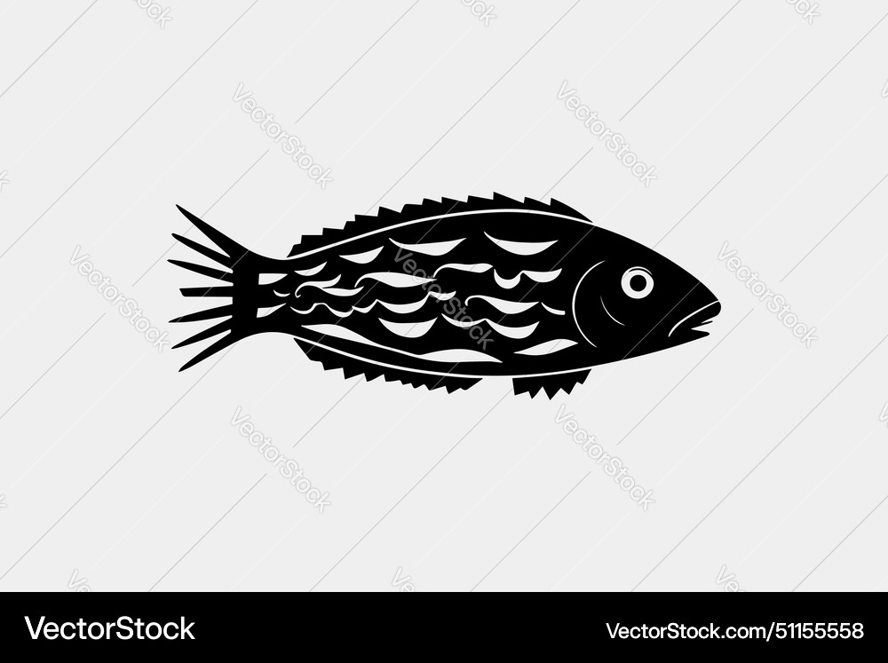 Fish silhouette Royalty Free Vector Image - VectorStock