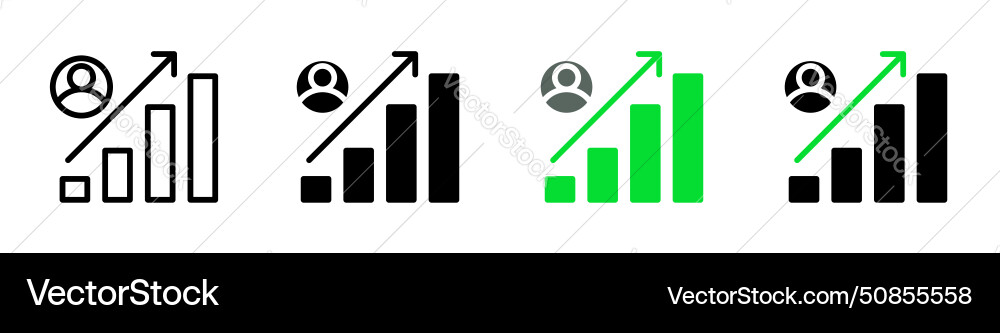 Personal development icon set human career growth Vector Image