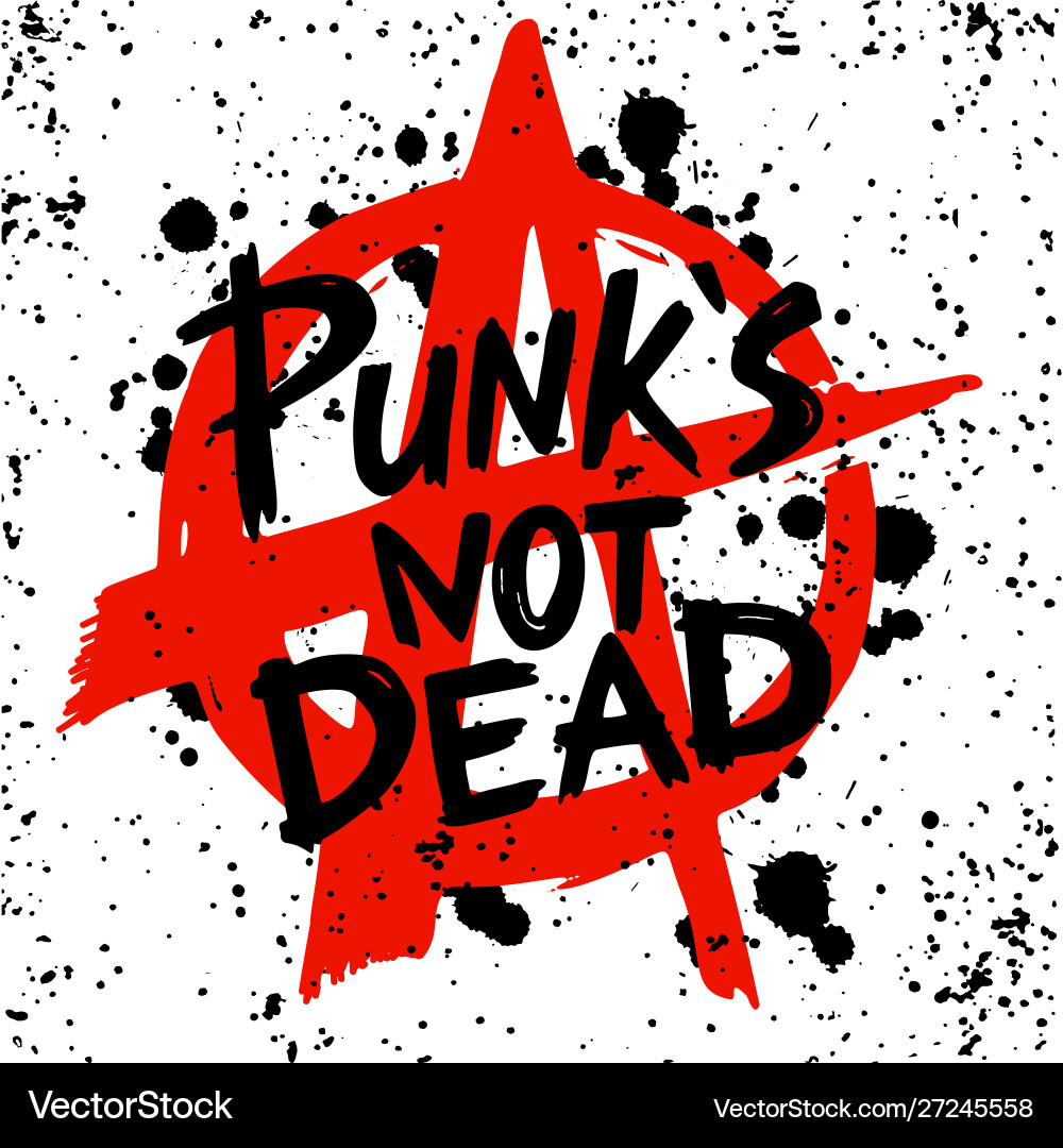Punk rock set punks not dead words and design Vector Image