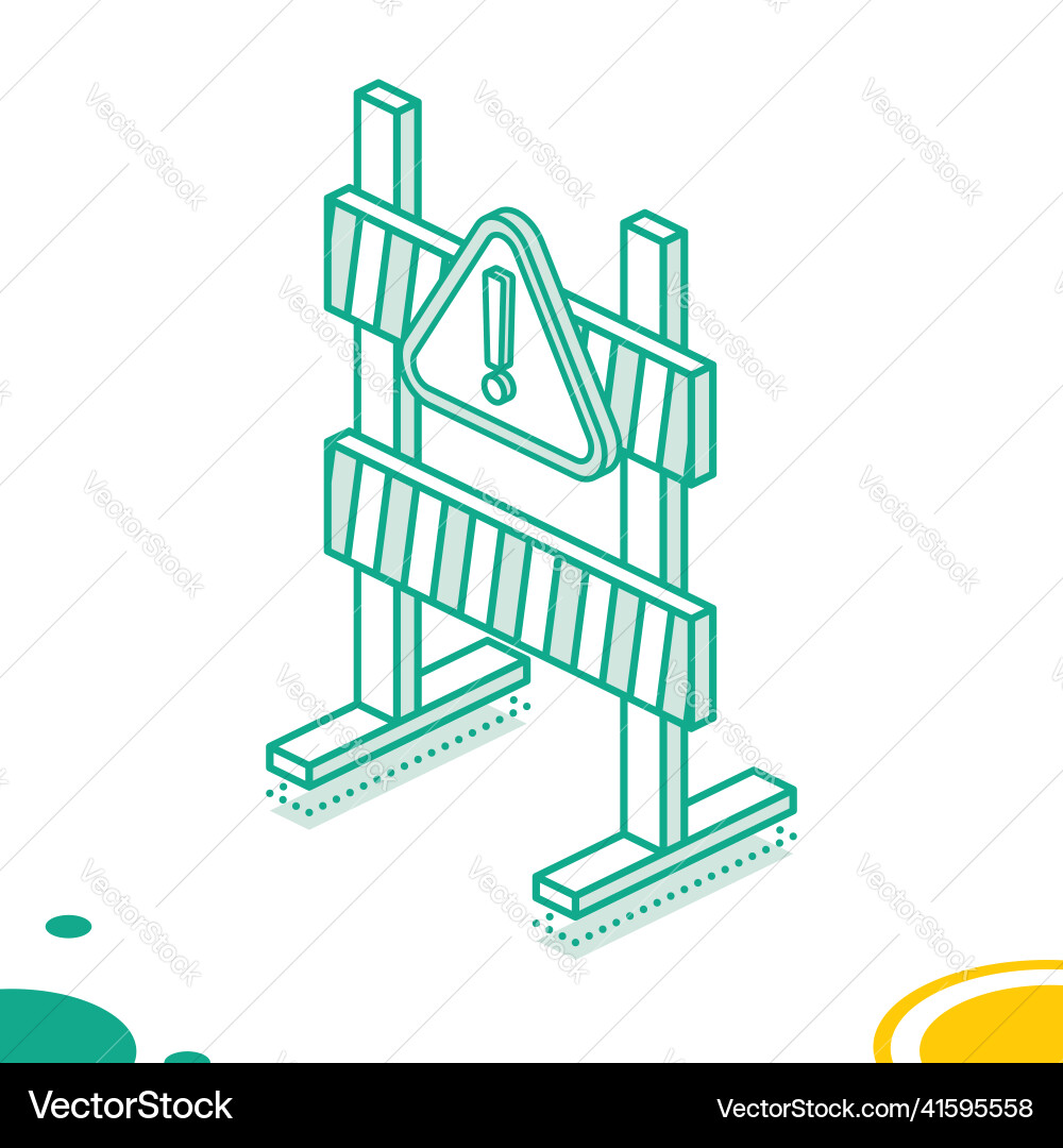 Road warning barrier board with stripes isolated Vector Image