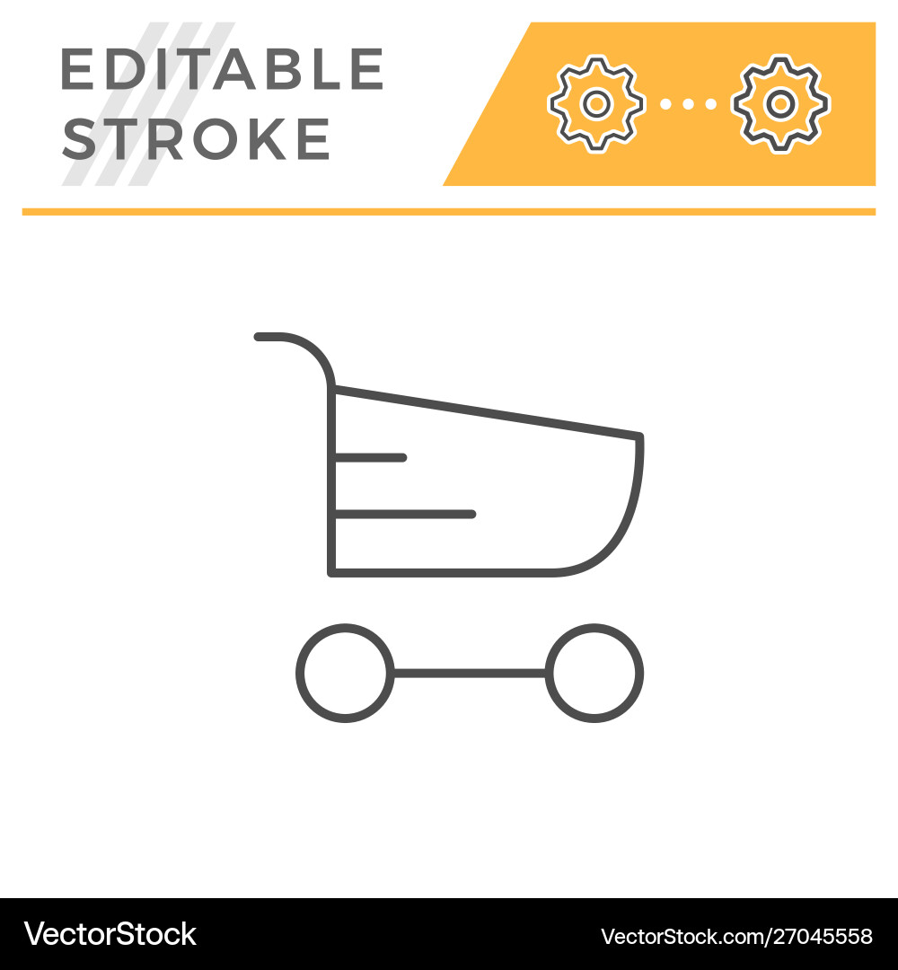 Shopping cart editable stroke line icon Royalty Free Vector