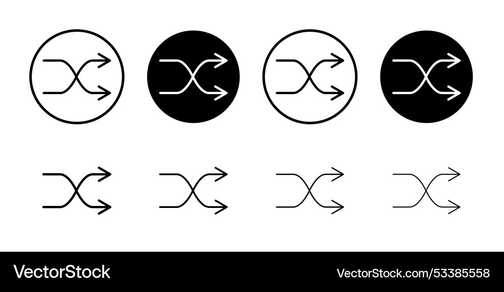 Shuffle arrow icon logo set Royalty Free Vector Image