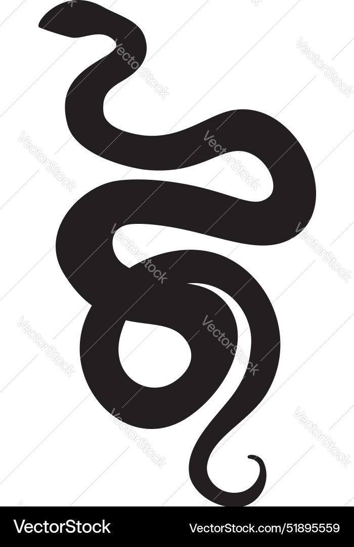 Abstract black snake silhouette Royalty Free Vector Image