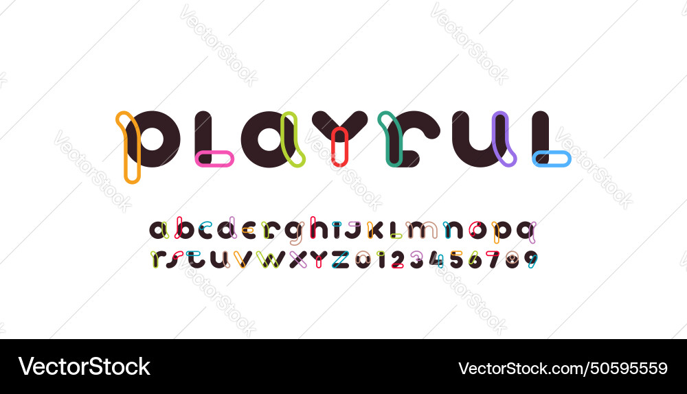 Alphabet playful decorative font Royalty Free Vector Image