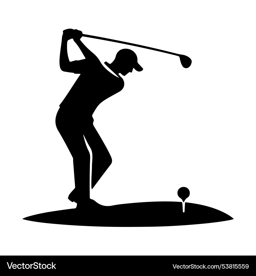 Black golf player silhouette clip art icon Vector Image