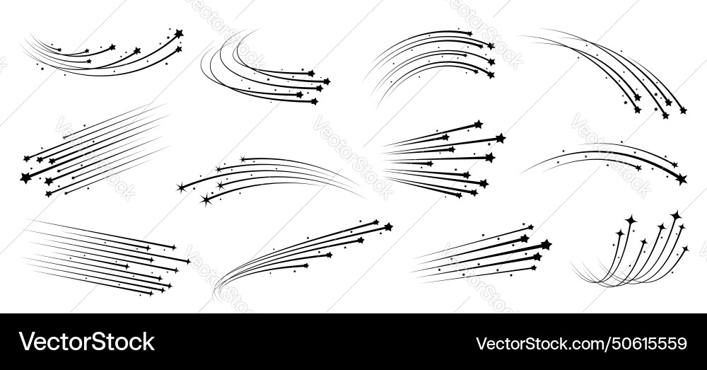 Christmas starburst shooting stars falling comet Vector Image
