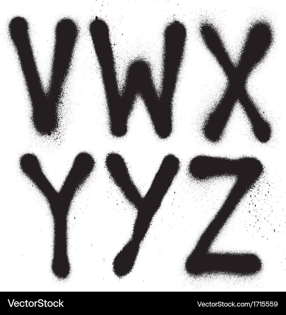 Detailed graffiti spray paint font type part 4 Vector Image