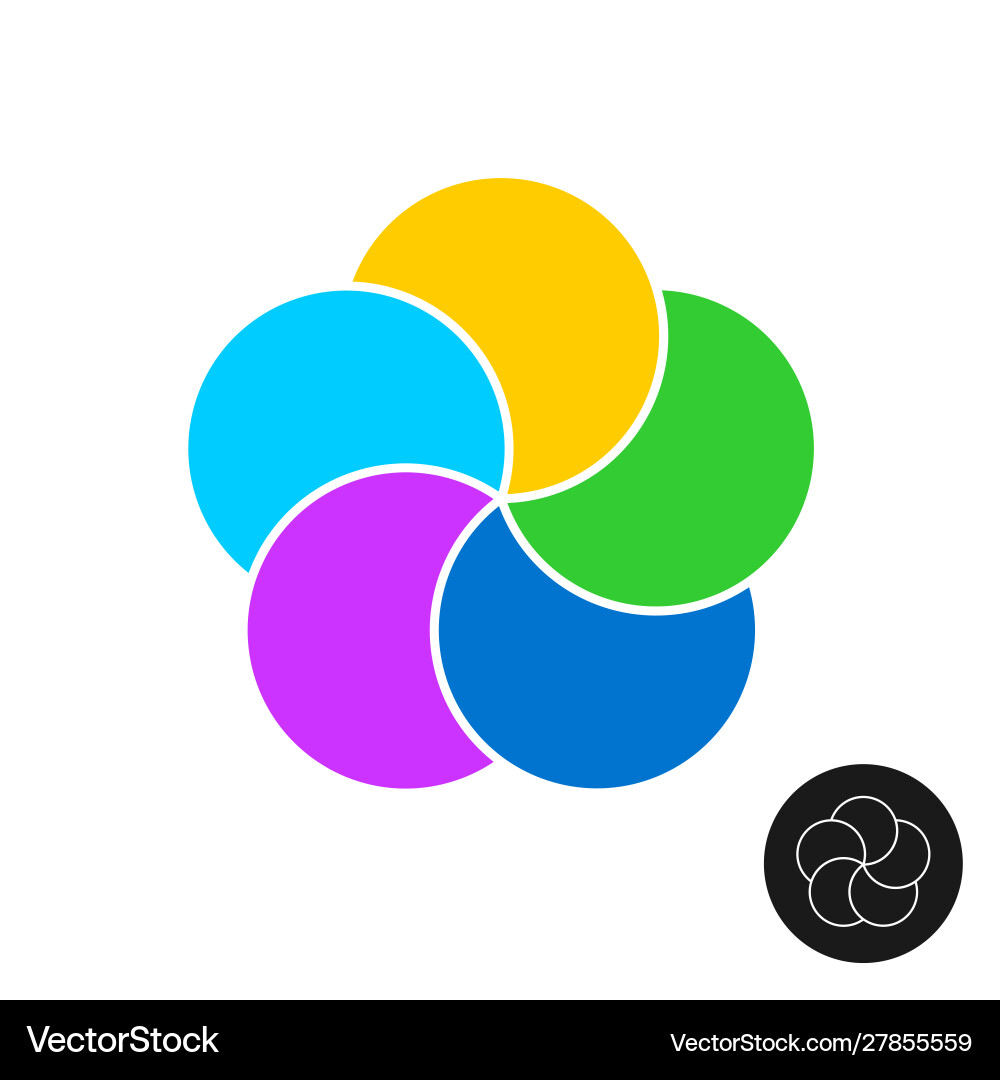 Five color circles infographic elements template Vector Image