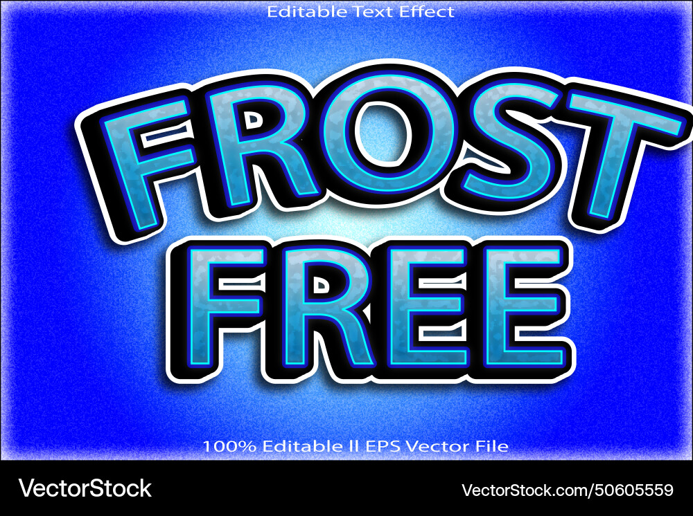 Frost Free Text Effect - Editable Royalty Free Vector Image