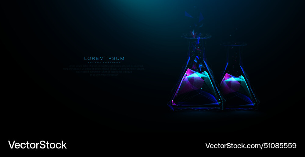 Laboratory flasks science glassware Royalty Free Vector