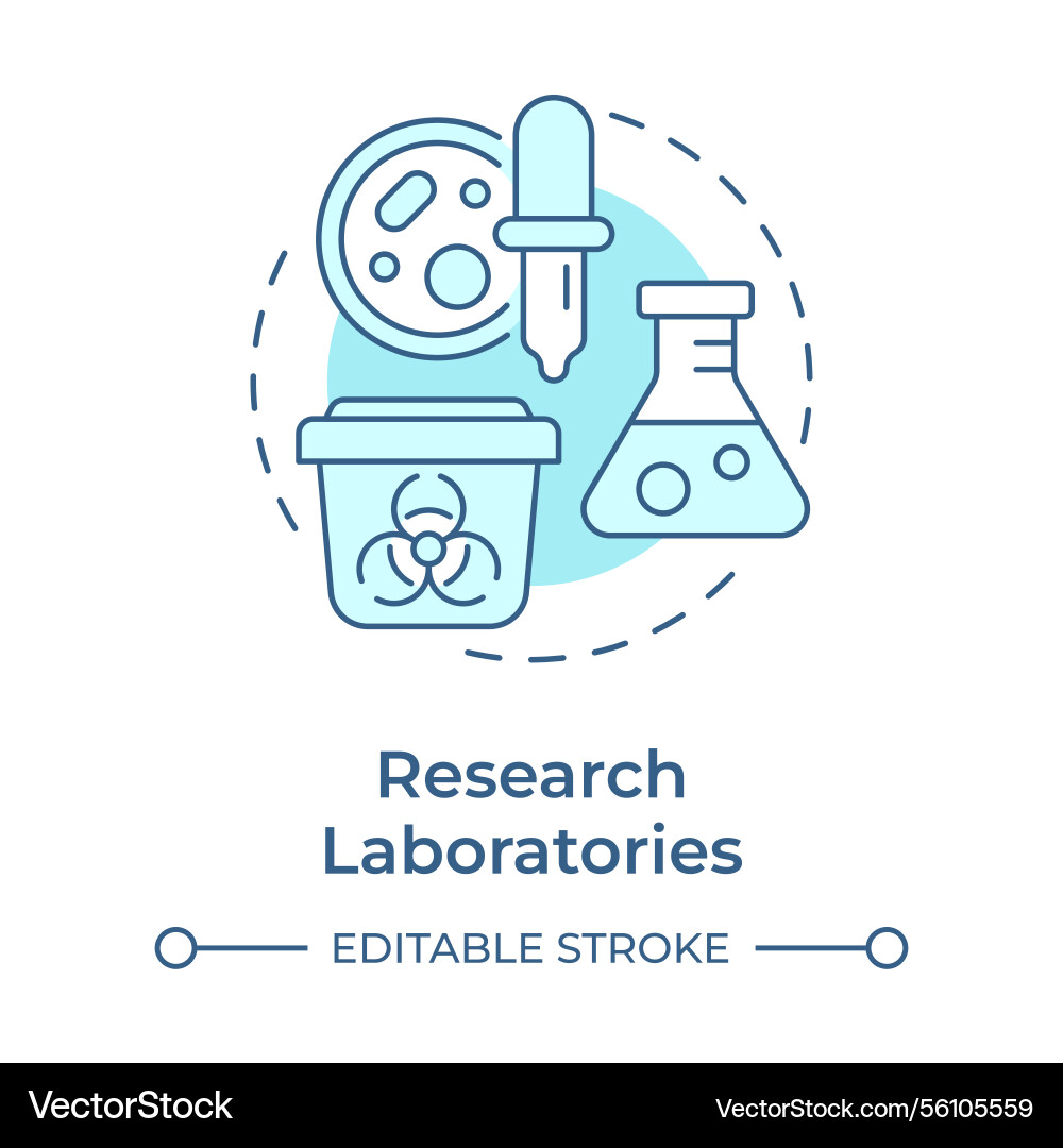Research laboratories soft blue concept icon Vector Image