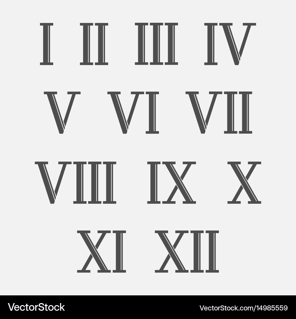 Roman numerals set Royalty Free Vector Image - VectorStock