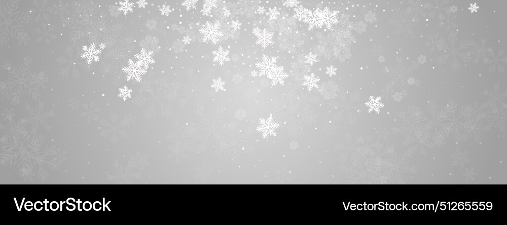 Silver snow panoramic grey background Royalty Free Vector