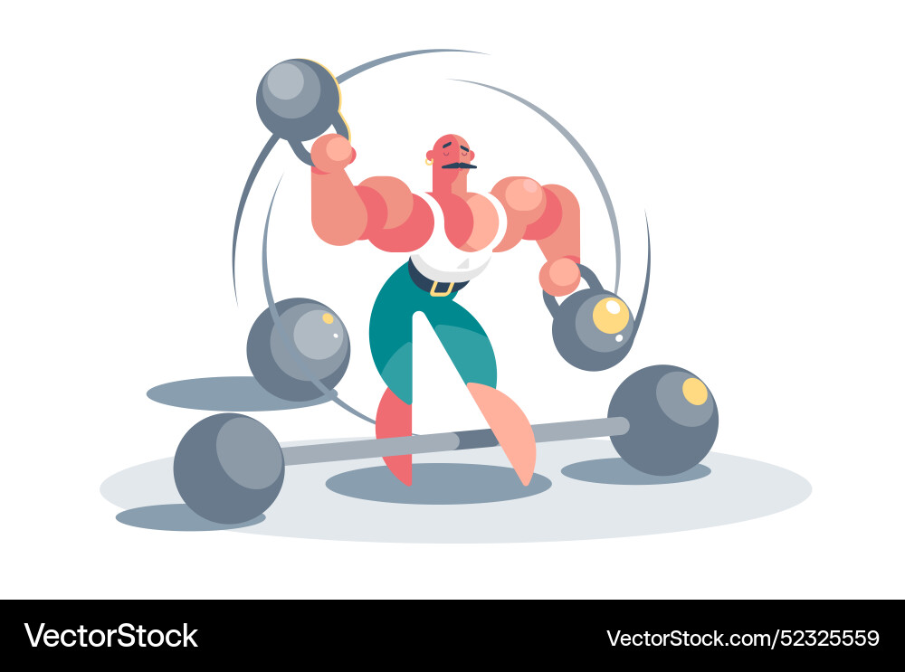 Strongman lifting weights Royalty Free Vector Image