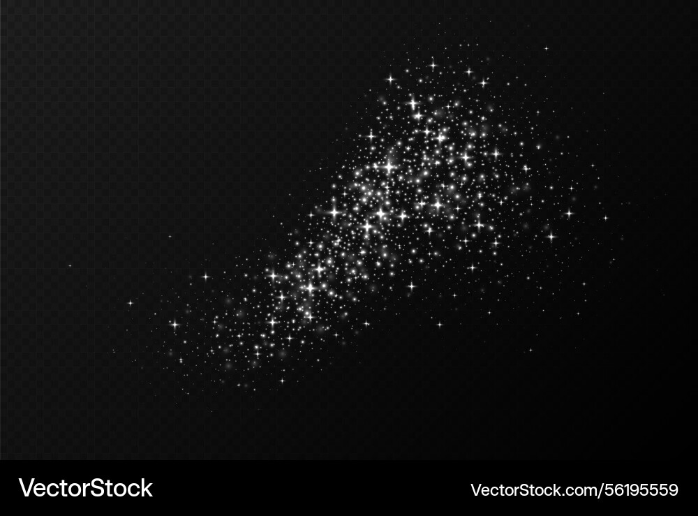 Weiße funkelnde Sterne glänzende Partikel Licht Vektorbild