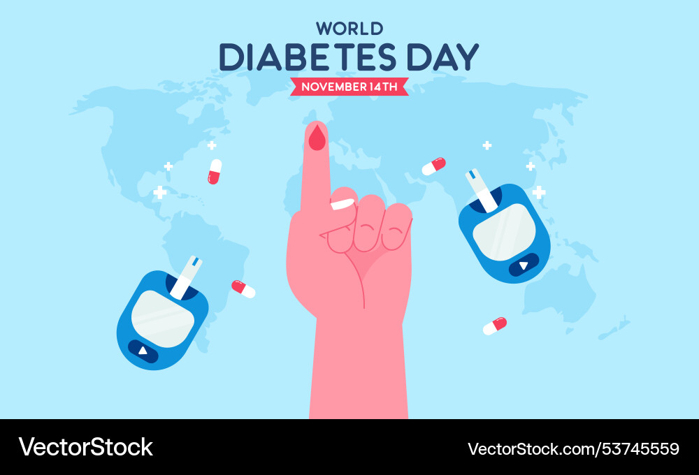 World diabetes day awareness template Royalty Free Vector