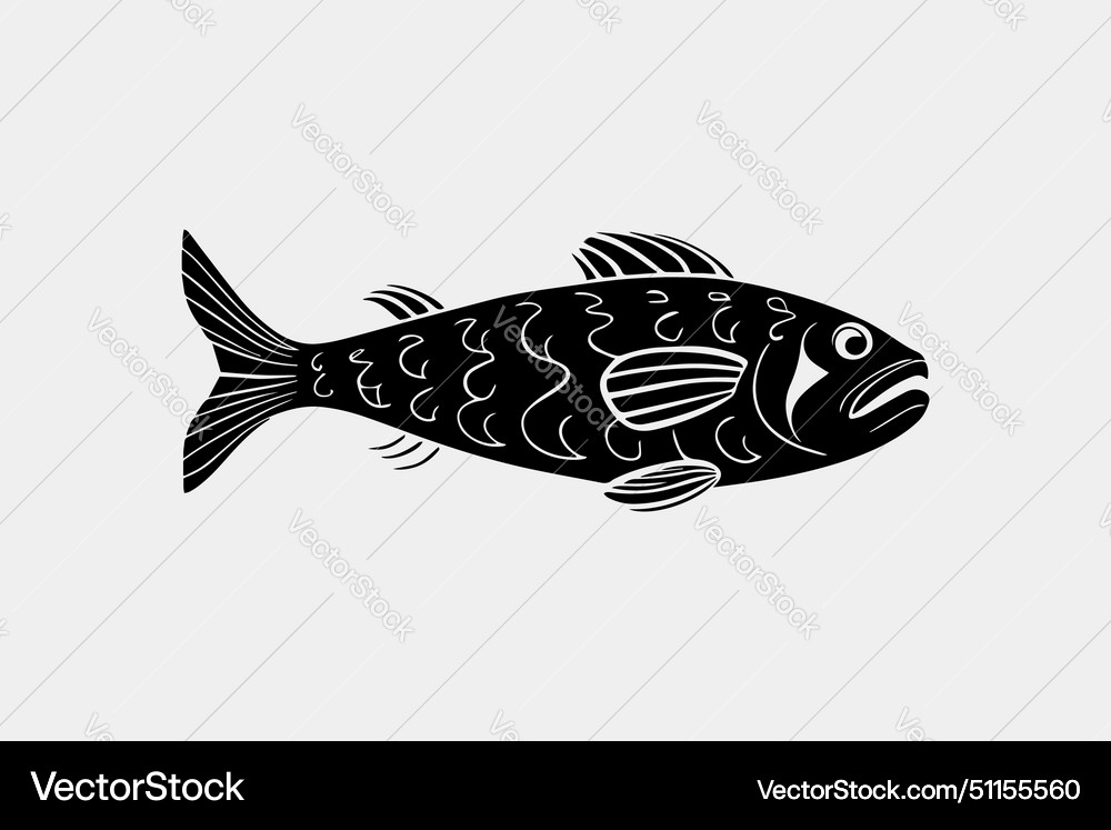 Fish silhouette Royalty Free Vector Image - VectorStock