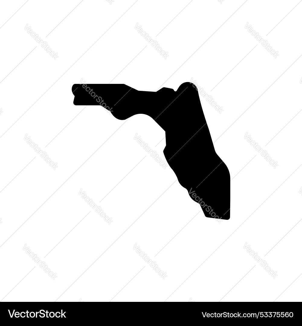Florida map icon set miami state cutout Royalty Free Vector