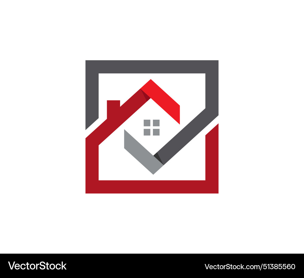 Home logo square house design template Royalty Free Vector