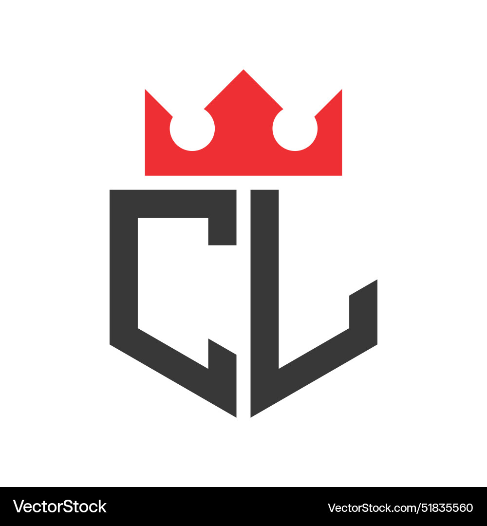 Letter cl crown logo Royalty Free Vector Image