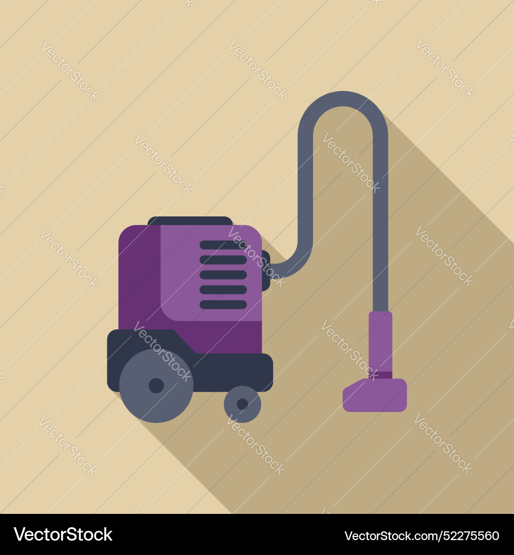 Modern vacuum cleaner cleaning dust using long Vector Image