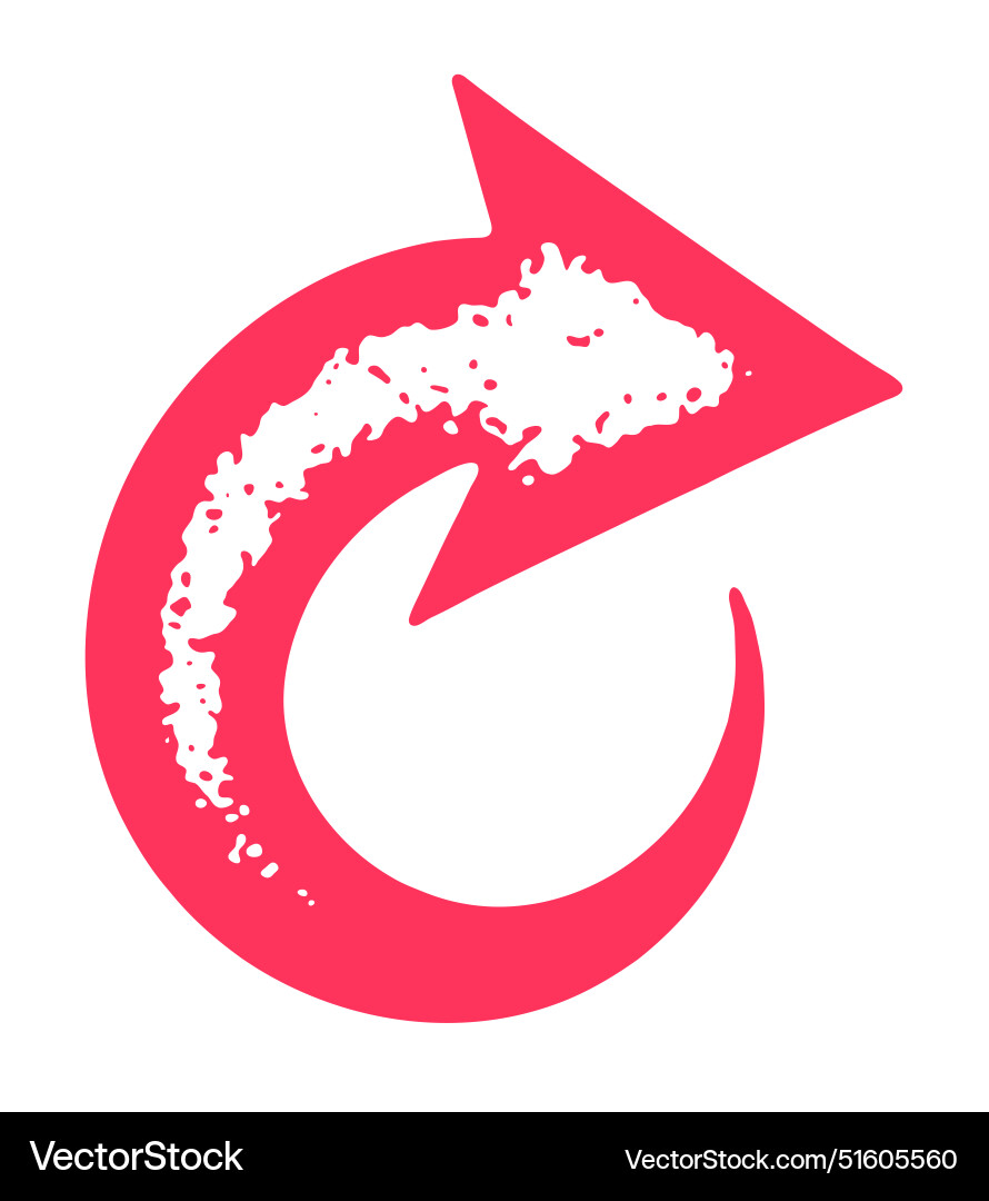 Pink circular arrow design Royalty Free Vector Image