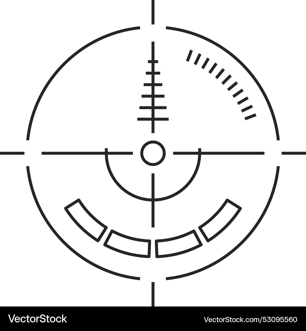 Round crosshair gun aiming screen hud element Vector Image