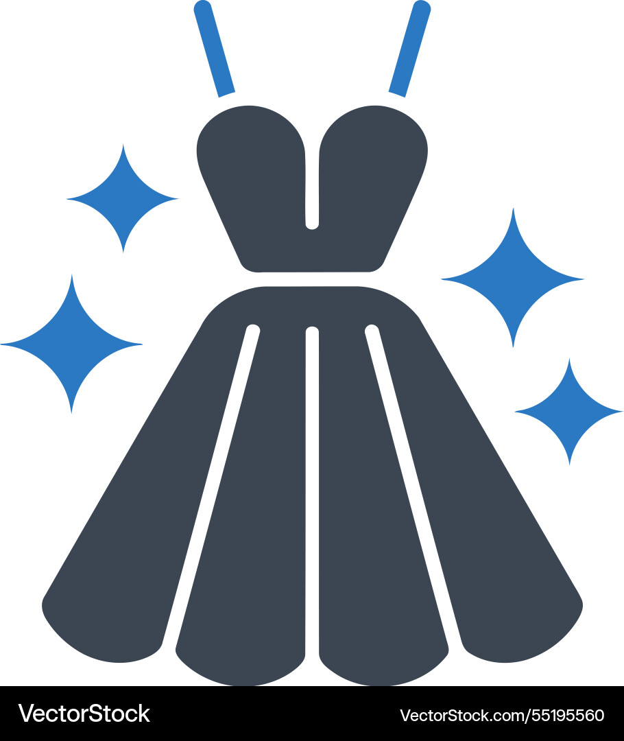 Sparkling dress icon Royalty Free Vector Image